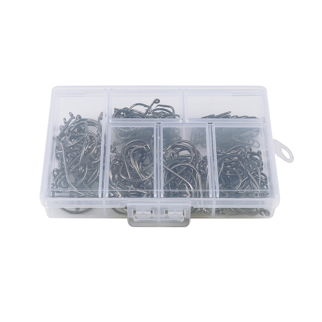 160pcs Metal Fishing Hook Eyed Fish Hook Fishing Barrels Swivels ...