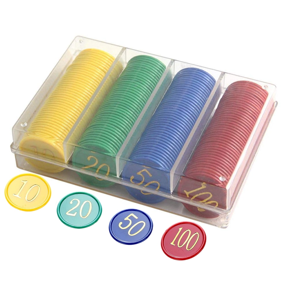 160pcs Plastic Poker Chips Value 10 20 50 100 Large Numbers for Tokens ...