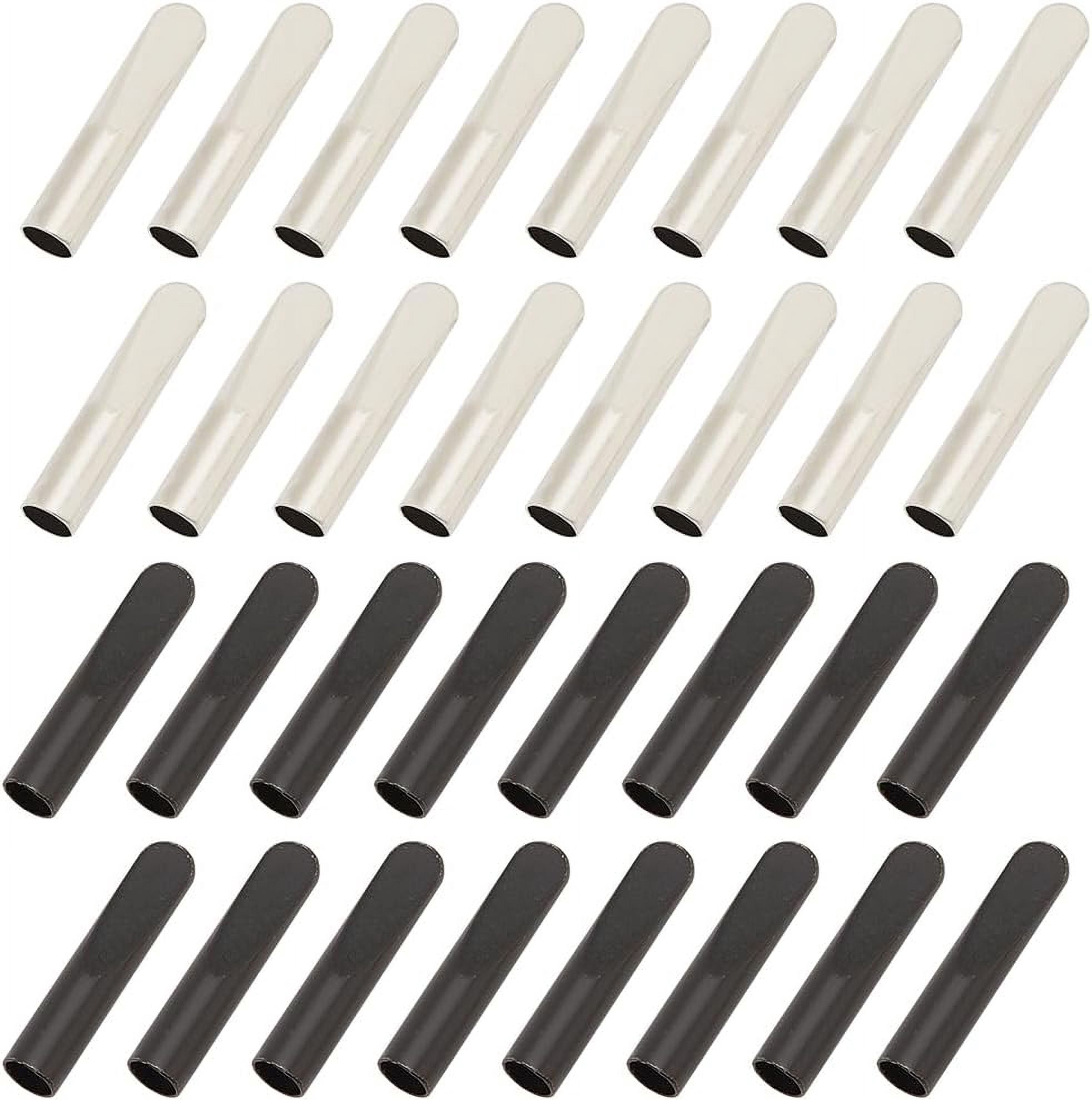 160pcs Shoelaces Tips 2 Colors Metal Shoe Lace Head 24mm Flat Head ...