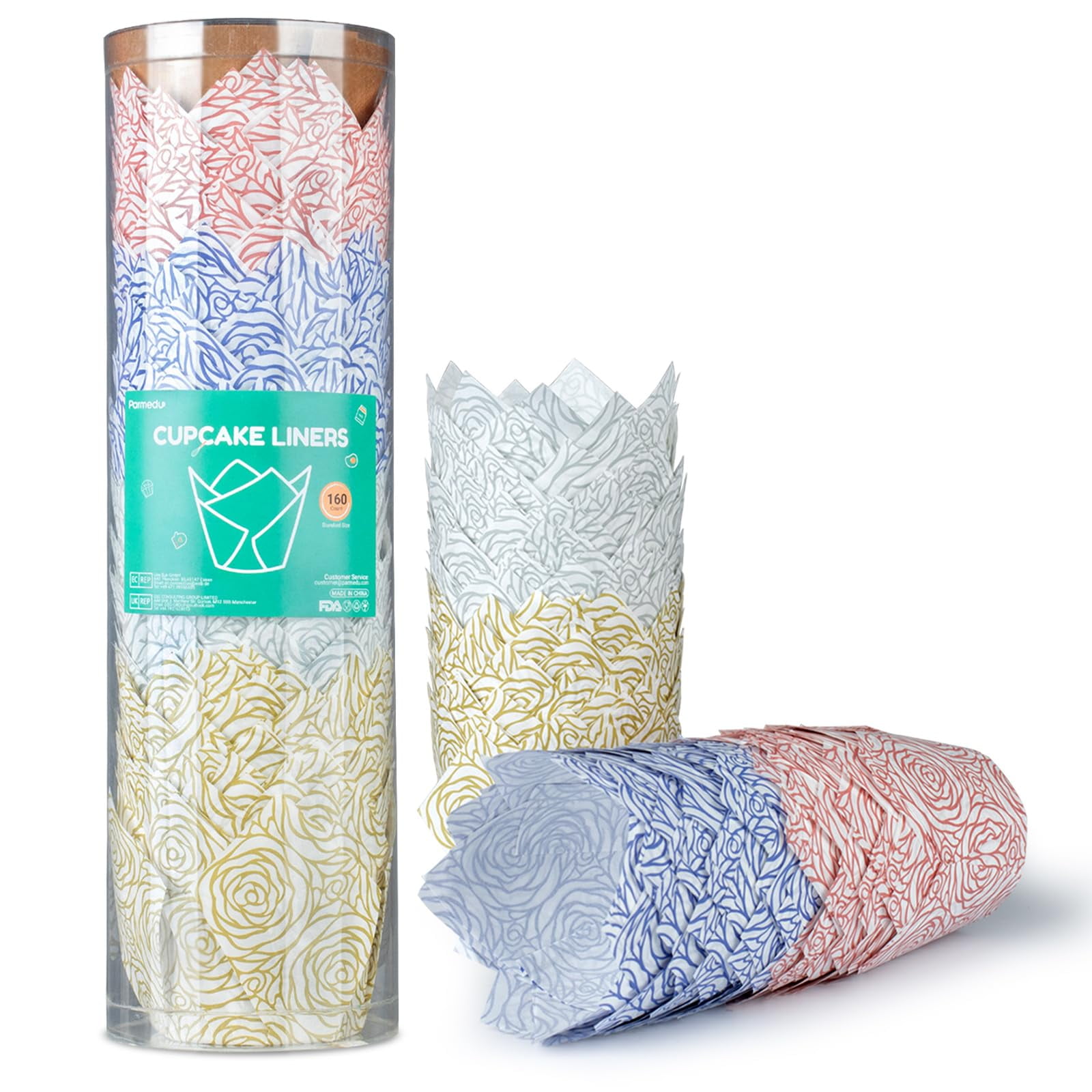 160pcs Tulip Paper Cupcake & Muffin Liners Oil Resistant - Standard ...