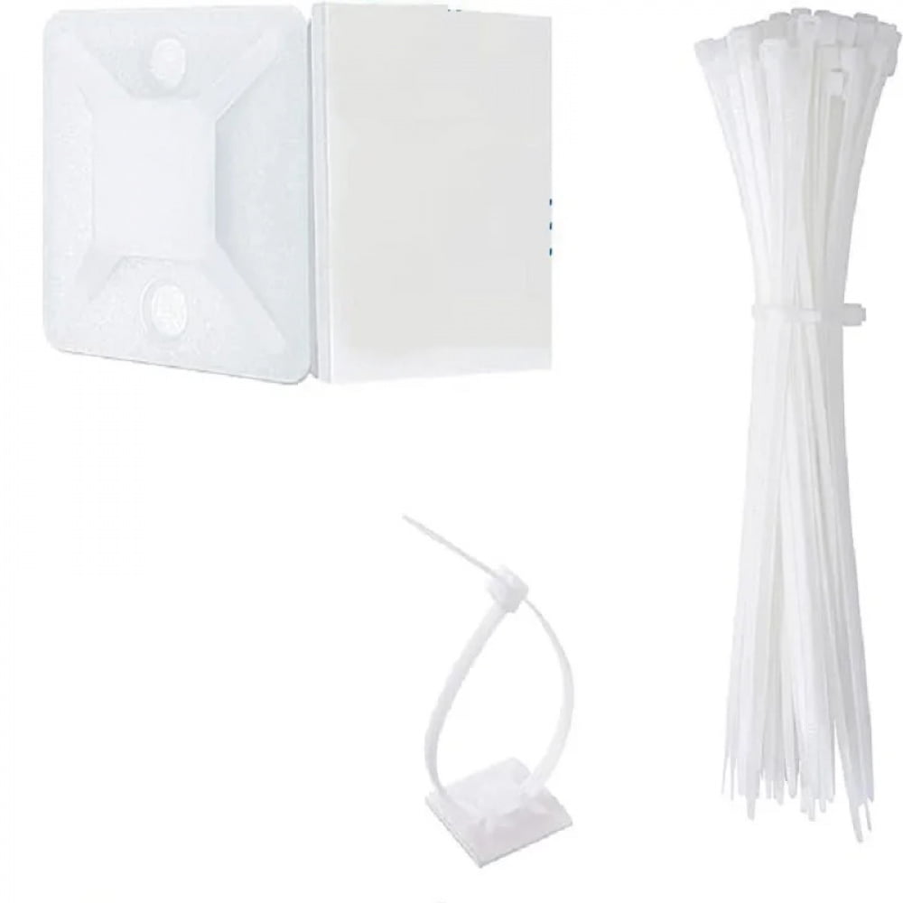 160pcs Zip Tie Mounts Self-Adhesive Backing Cable Organizer Management ...