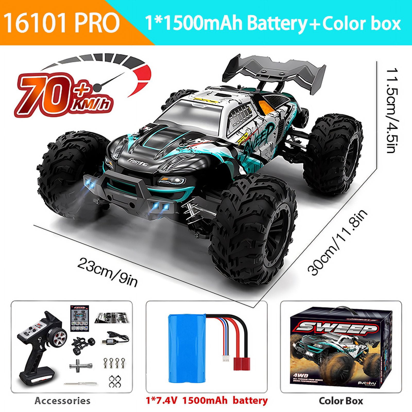 16102PRO Brushless 4WD RC Cars For Adults，1:16 Fast RC Cars With 70KM/H ...
