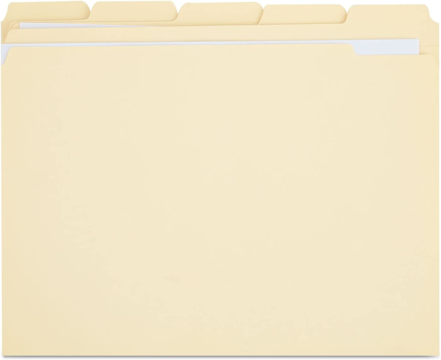 16115 File Folders, 1/5 Cut Assorted, Two-Ply Top Tab, Letter, Manila ...
