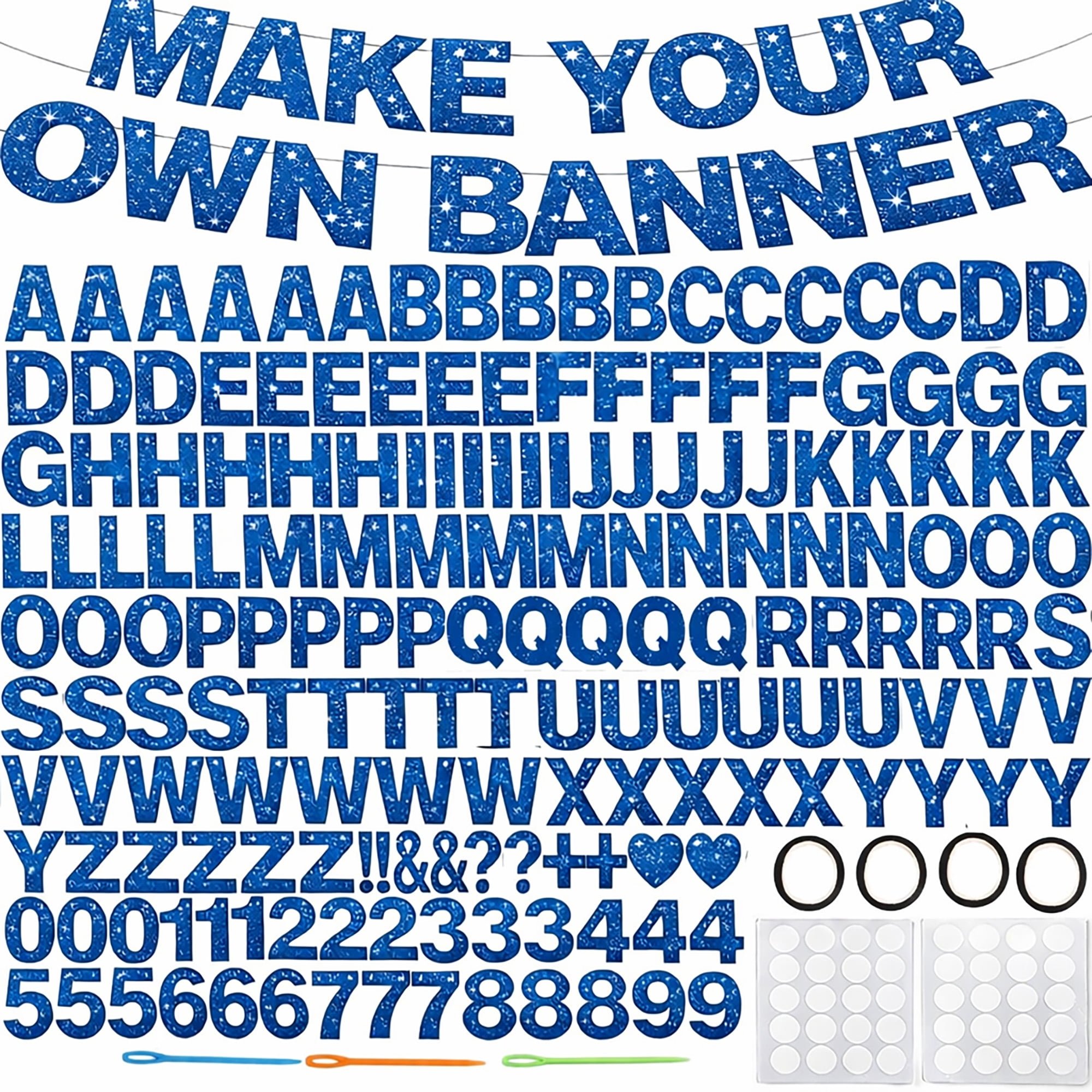 Unbranded Glitter Royal Blue Letter Banner Kit with Alphabet Letters ...