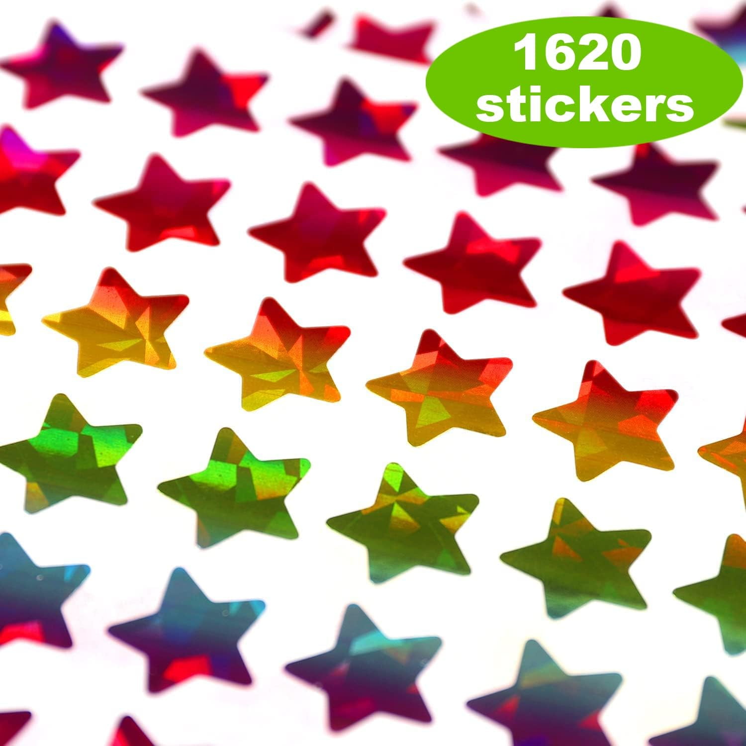 1620 Pack, 6 Colors, Holographic Small Star Stickers for Kids Reward ...