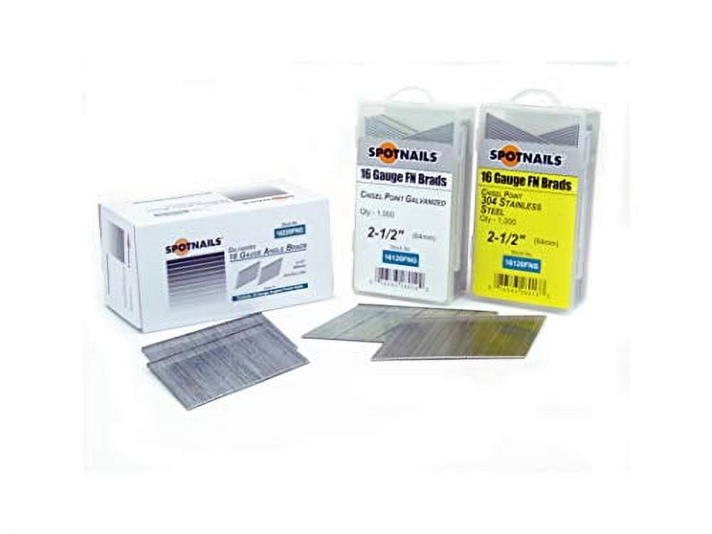 16220FNG 2-1/2" Galvanized 16 Ga Angle Brads 12M - Walmart.com