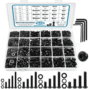 1625PCS Round Head Screw Assortment Kit, Alloy Steel Cup Bolt Multi ...