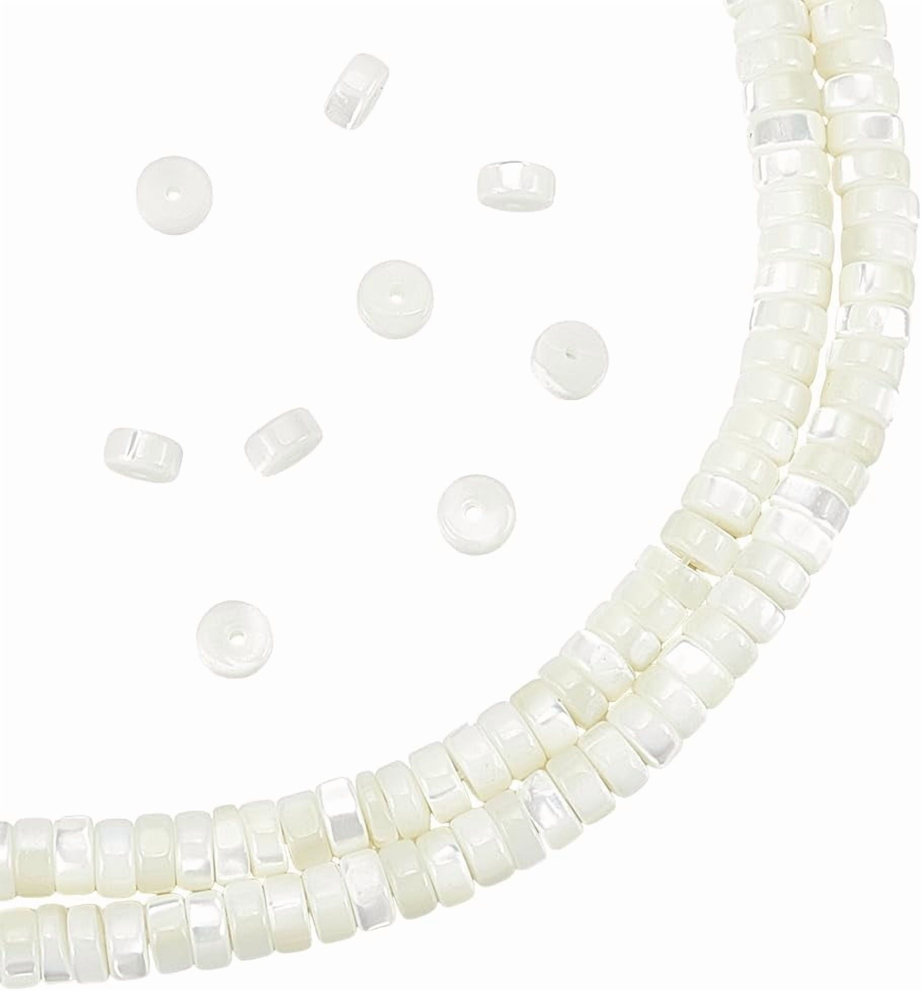 162Pcs Natural Shell Beading Beads 5x2.5mm Flat Round Loose Shell Beads ...