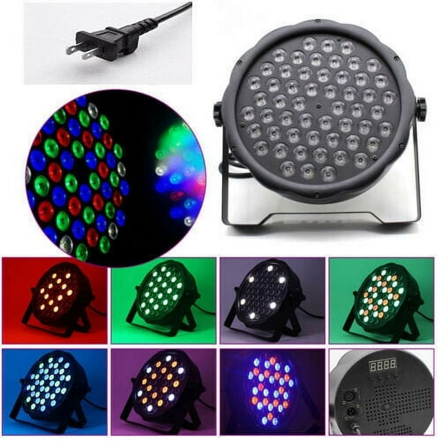 162W DMX RGBW LED Par Stage Light Lighting Flat Light Lamp Show Party DJ 54x3W - Walmart.com