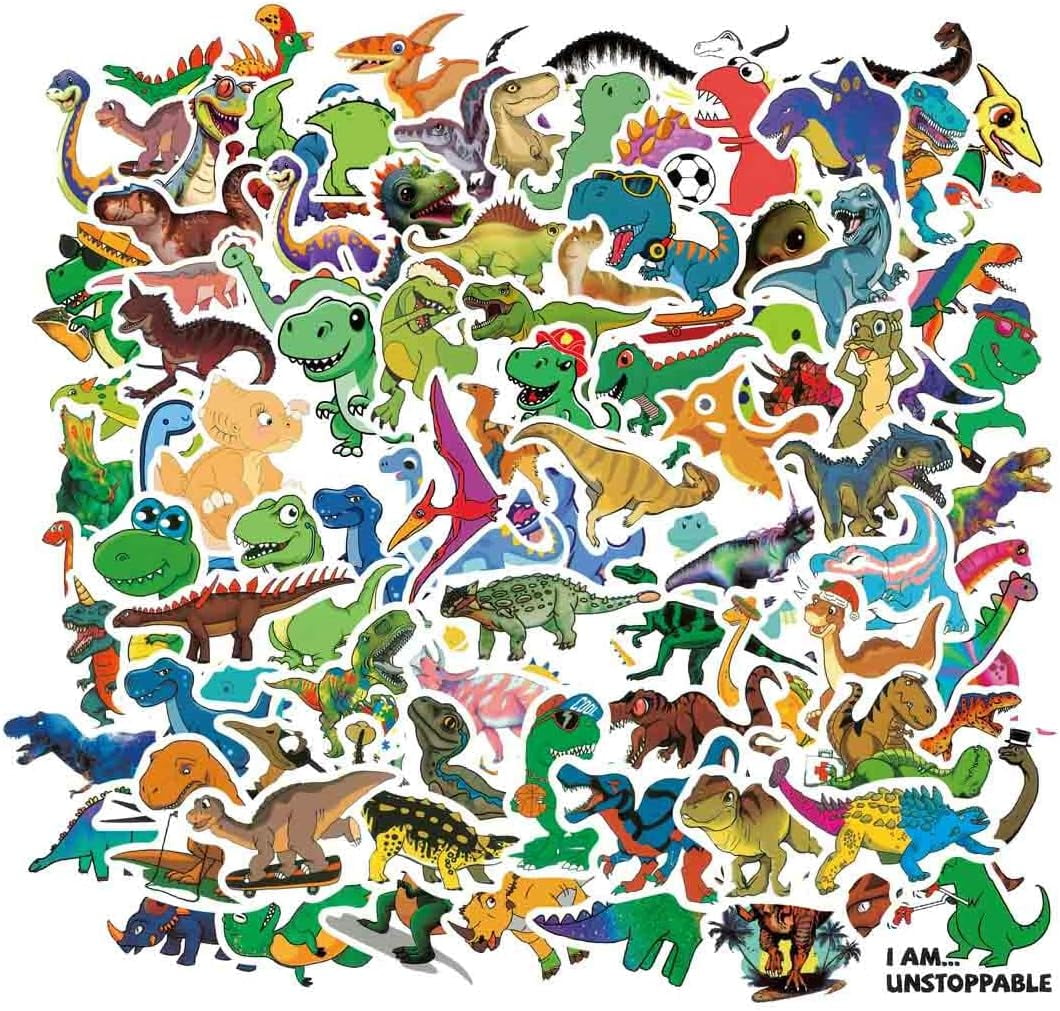 162pcs Dinosaur Stickers for Kids Boys, Cute Funny Waterproof Vinyl ...