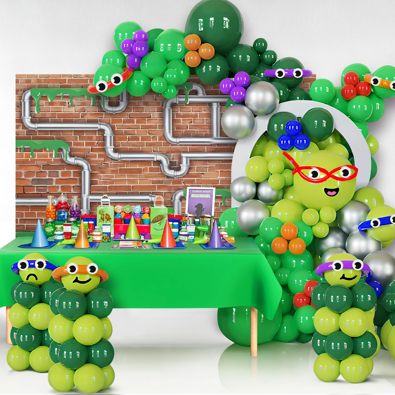 162pcs Turtle BirthdayEGSC Party Supplies party decoration,Include ...