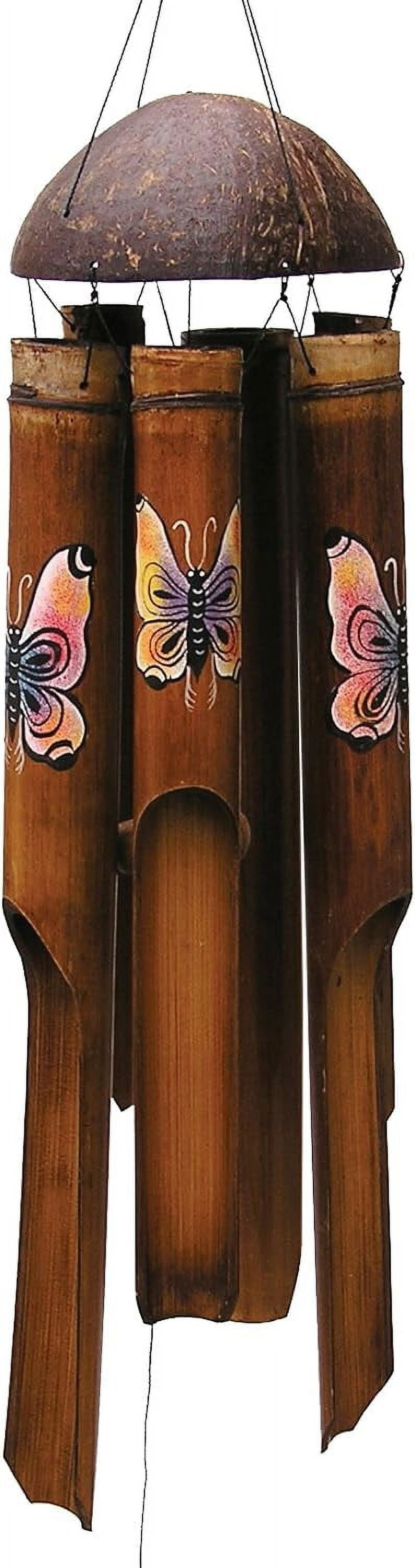 163 Rainbow Simple Bamboo Wind Chime, Small, Hand Painted Colorful ...