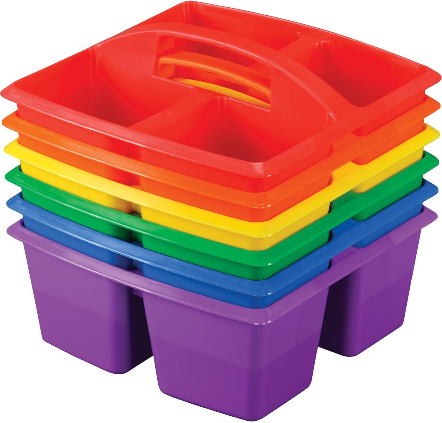 163999 Four-Equal-Compartment Caddies, Set of 6, Assorted Colors ...