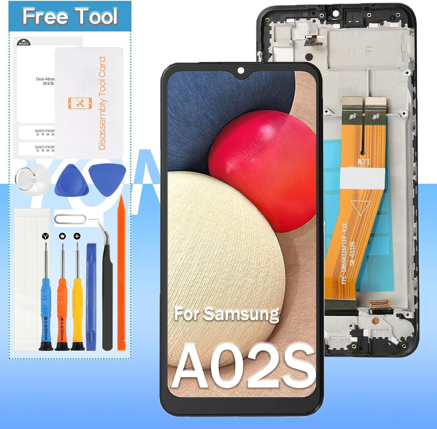 (163MM for US Version) Screen Replacement for Samsung Galaxy A02s 6.5 ...