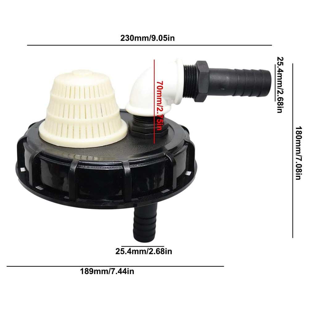 163mm IBC Cap Water Tank Accessories Adapter Cap 25mm Pipe Quick ...