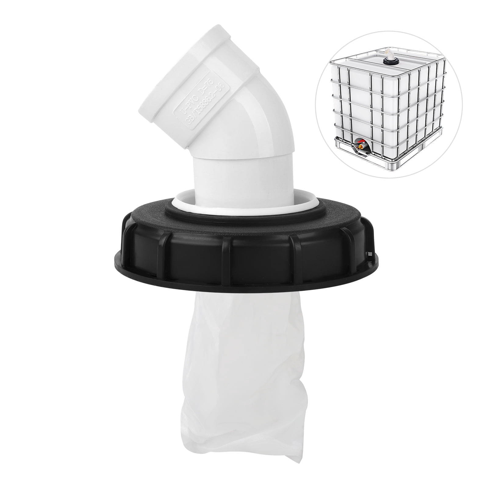 163mm IBC Lid Filter Cover, EEEkit 45° Rainwater Tank Tote Cover with ...