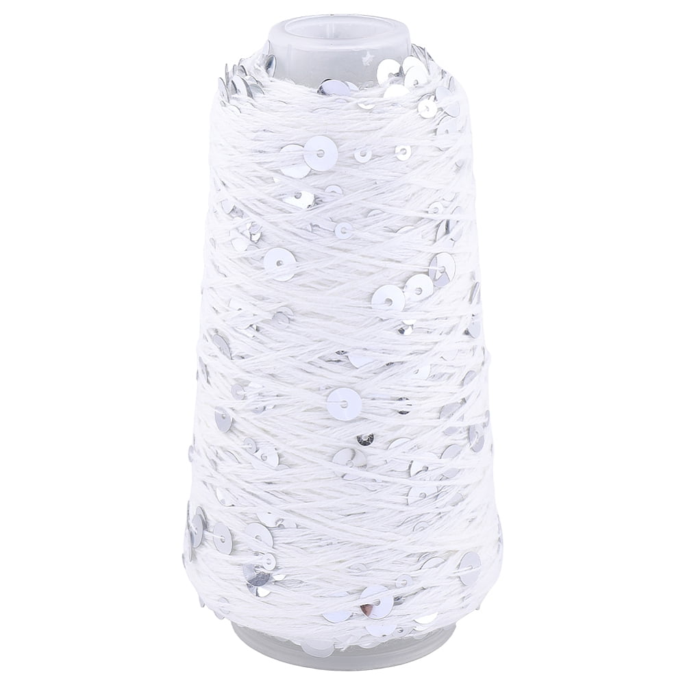 164.04 Yards White Sequin Woven Thread Shimmering Crochet Cotton ...