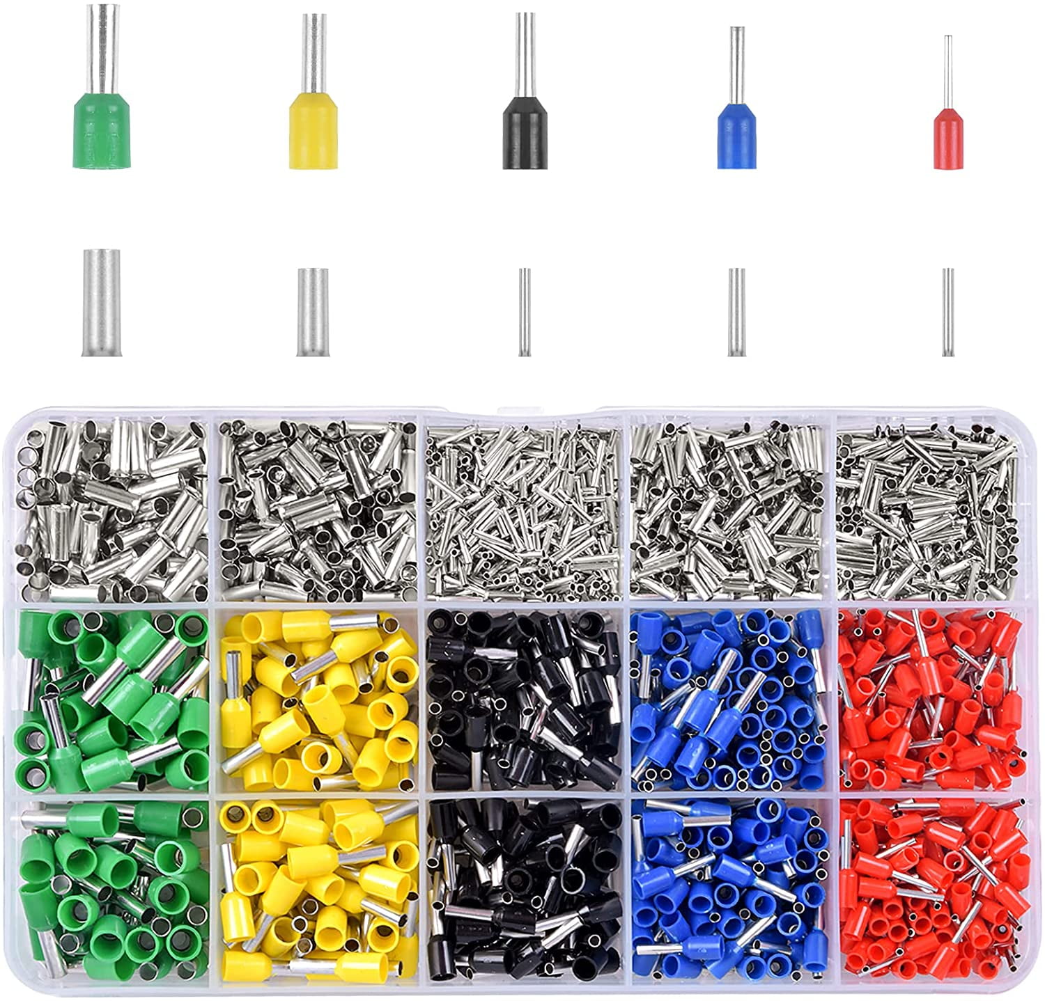 1640 Pcs Pre-Insulated/Uninsulated Wire Terminals Insulated Crimp ...