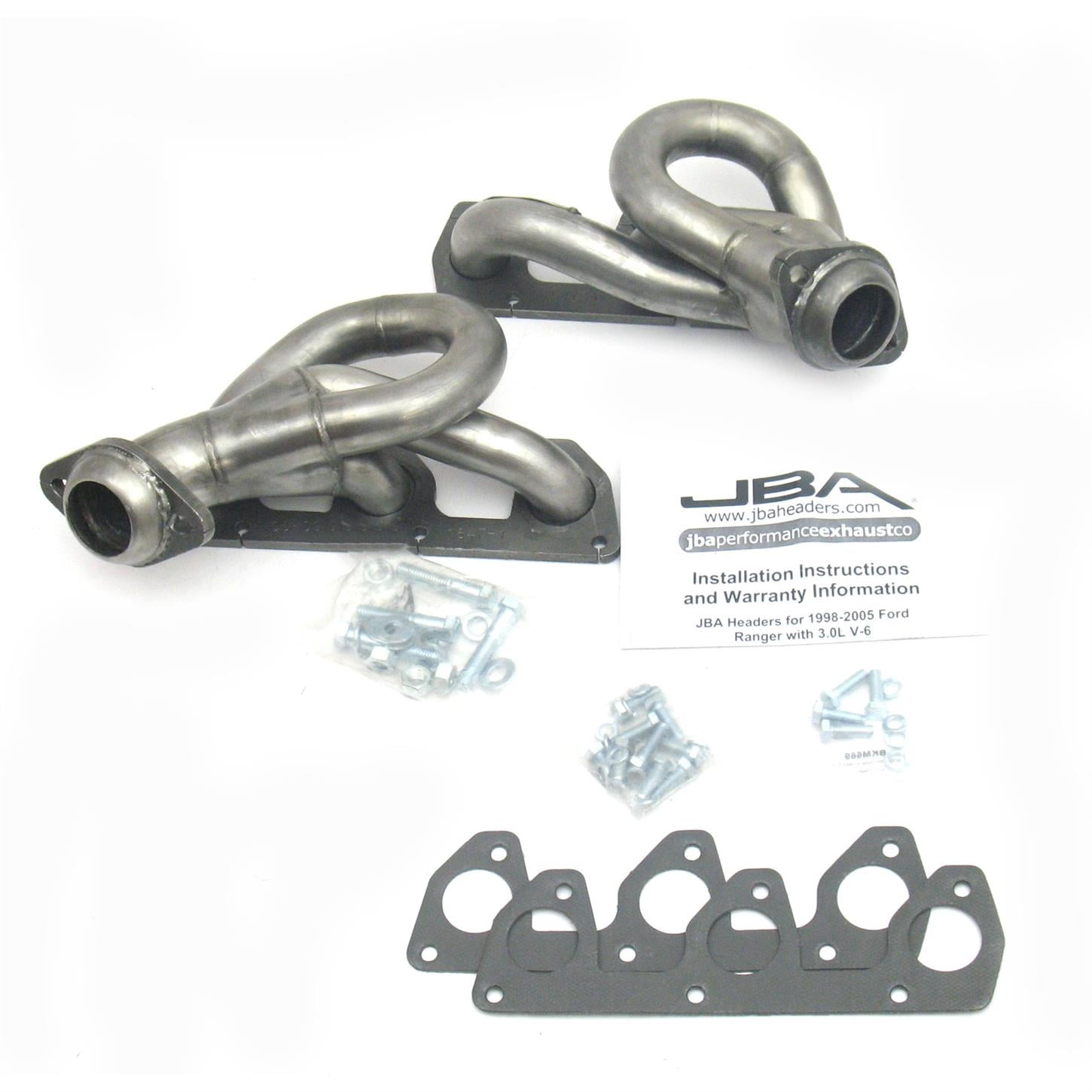[1647S-1]JBA Cat4Ward Headers.JBA 02-08 Ford Ranger 3.0L V6 w/o EGR 1-1 ...