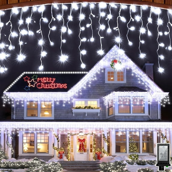 164FT 1620 LED Outdoor Christmas Lights - 360 Ice Drops, 12 Pro Modes ...