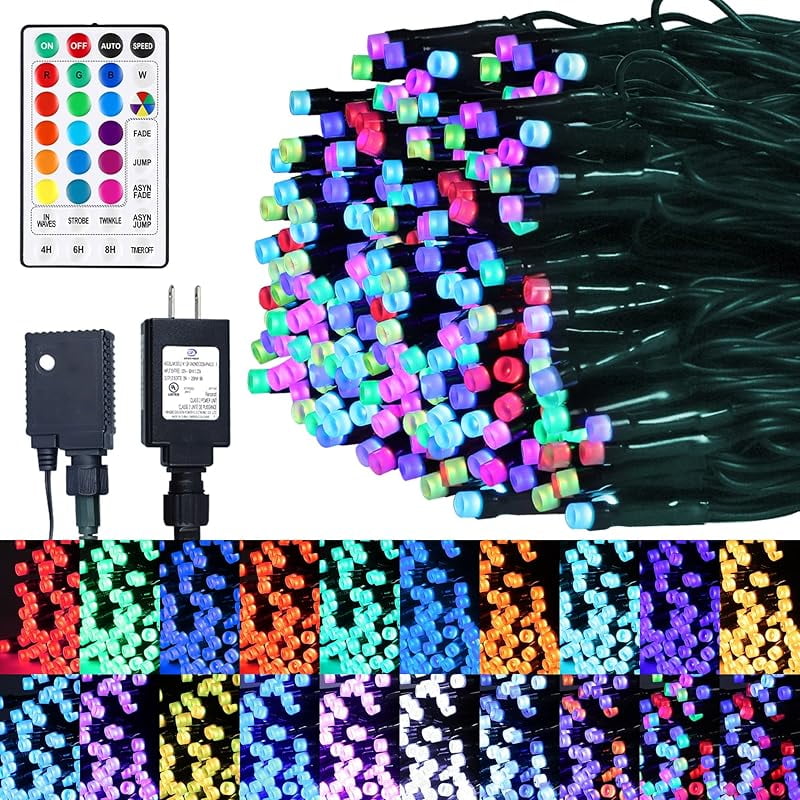 164FT 500 LED Halloween Lights, 8 Modes Waterproof Plug in String ...