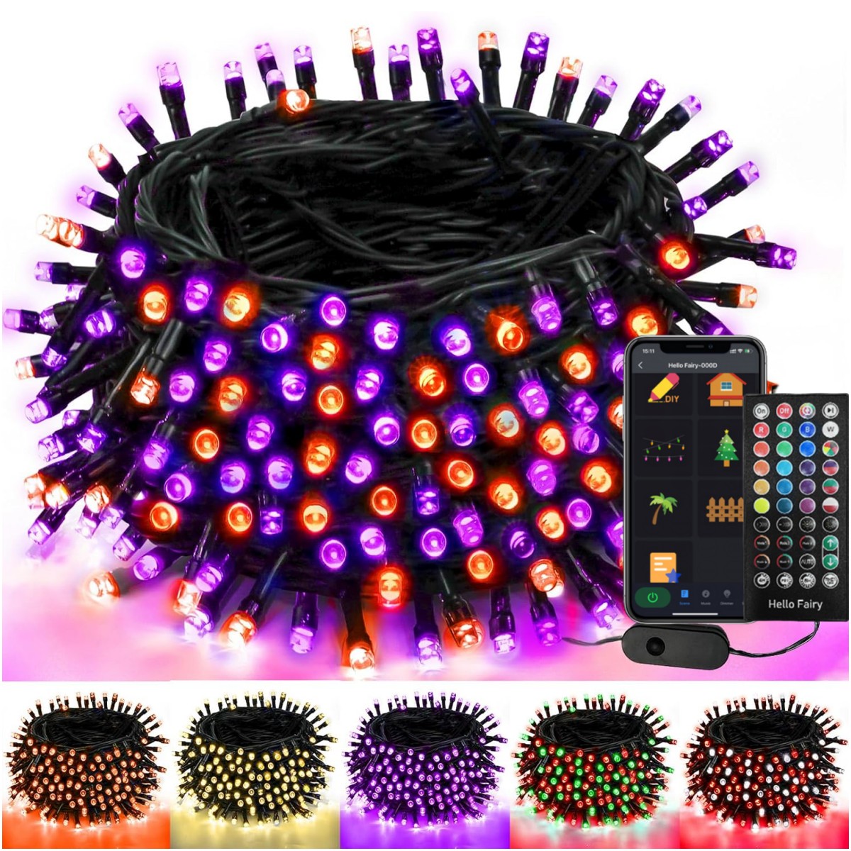 Smart String Lights Color Changing Programmable 164ft 500 LED APP ...