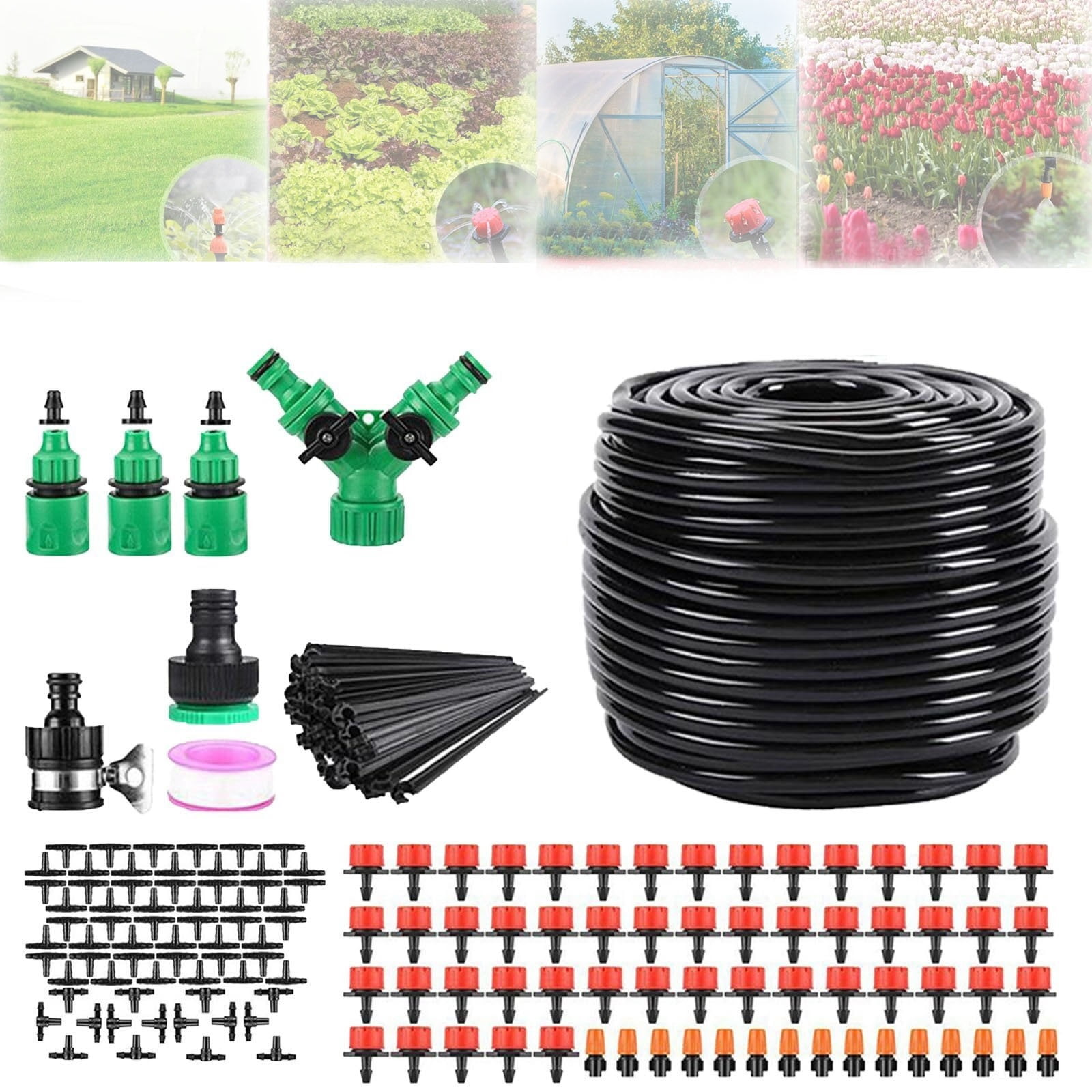 164ft Drip Irrigation Kit Automatic Garden Watering System with ...