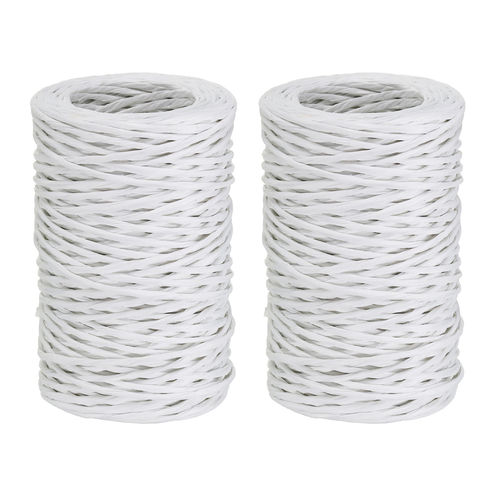 164ft Floral Bind Wire Wrap Twine 2 Rolls 2mm Florist Wire Iron Wire Paper Covered Vine White ...