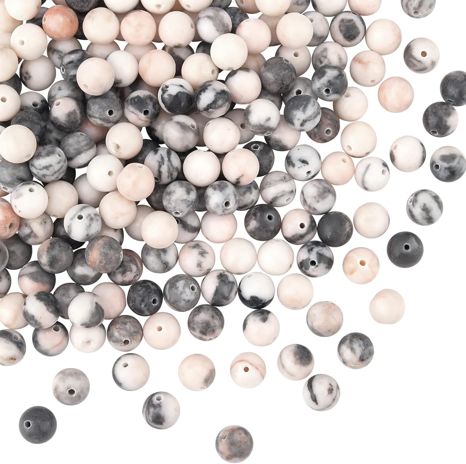 165-180pcs 8.5mm Natural Pink Zebra Stone Beads Striped Jade Beads ...