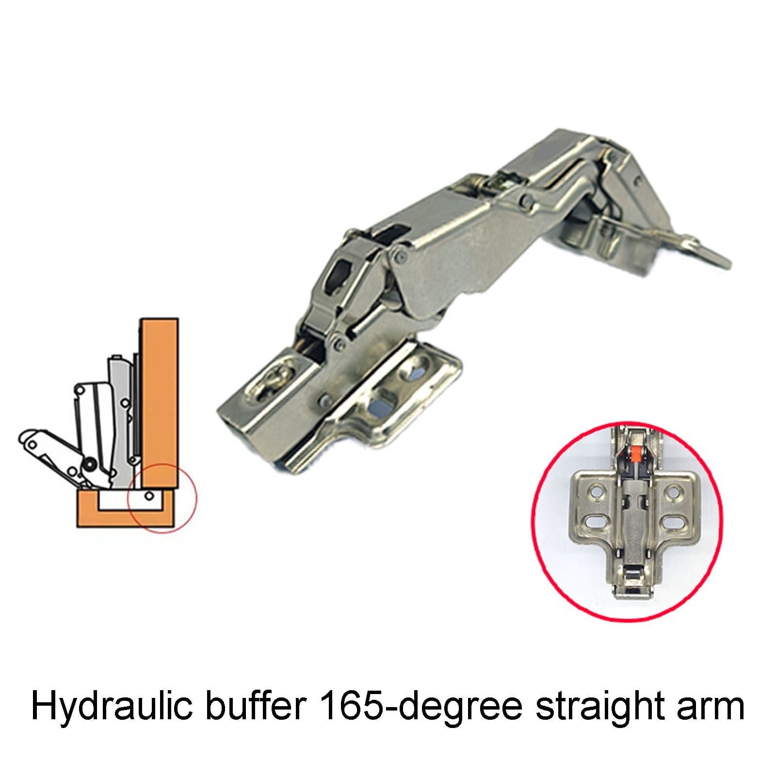 165 Degree Soft Close Cabinet Door Hinge Half Overlay, Self unloading ...