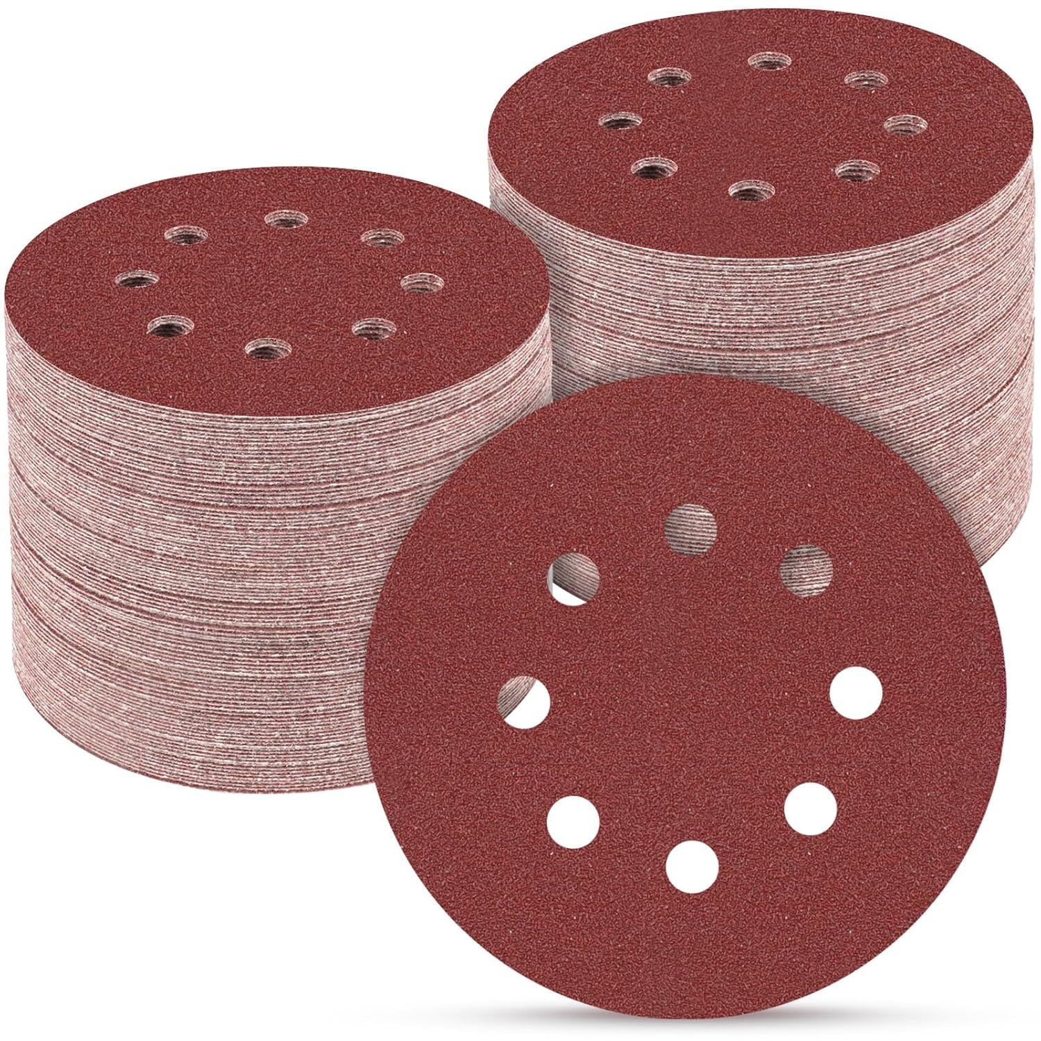 165 PCS 5 Inch Sanding Discs,Round Hook and Loop Sandpaper for Random ...