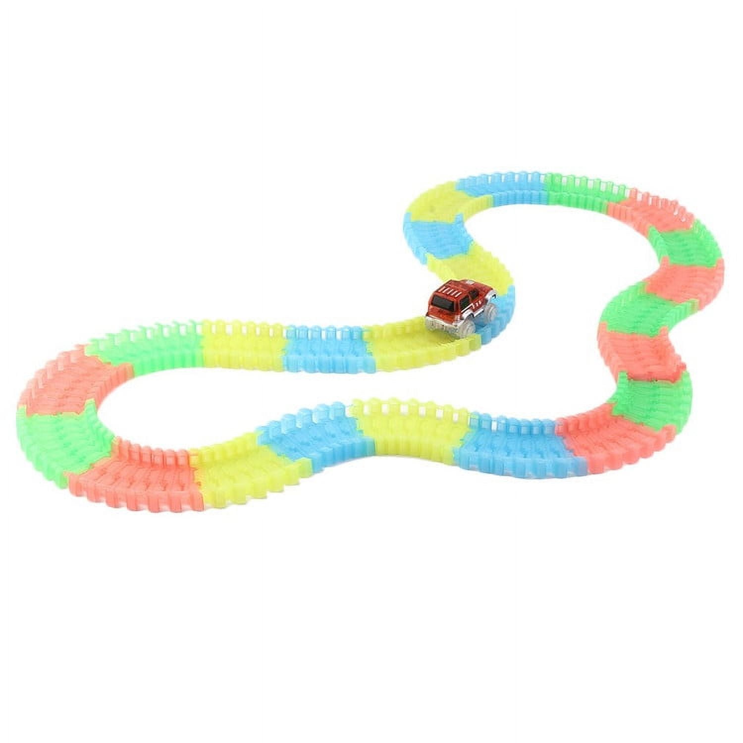 165 Pieces Of Tracks Glow In The Dark LED Light Up Race Car Bend Flex ...