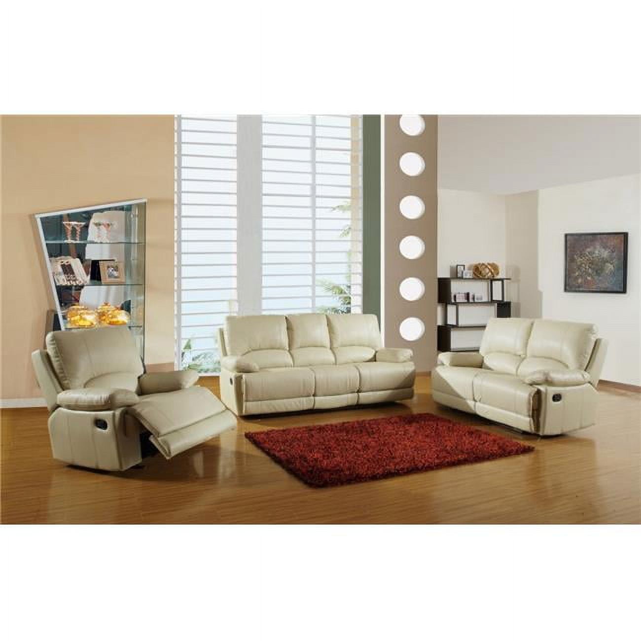 165 in. Stylish Beige Leather Sofa Set - Walmart.com