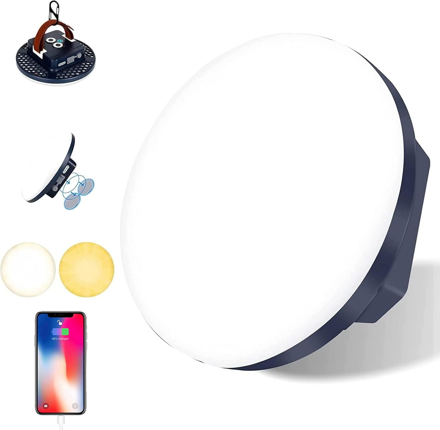 16500mAh Rechargeable Camping Lantern - 3000LM 60W LED Flashlight with ...