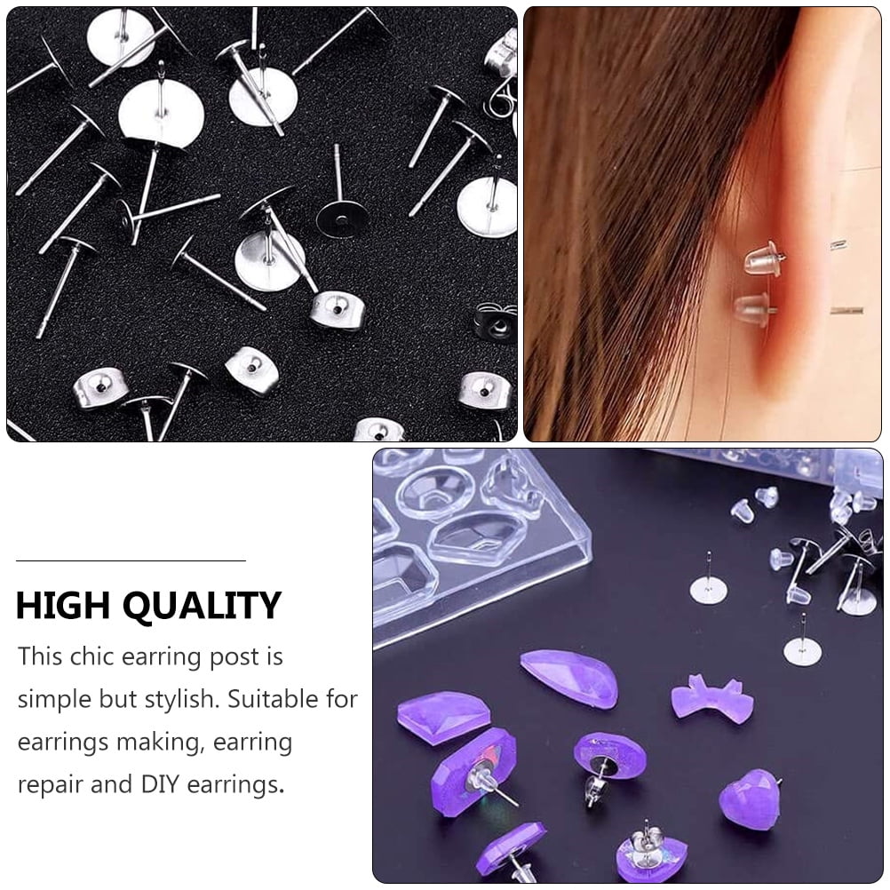 1650PCS Hypoallergenic Earring Posts and Backs Jump Rings Earring ...