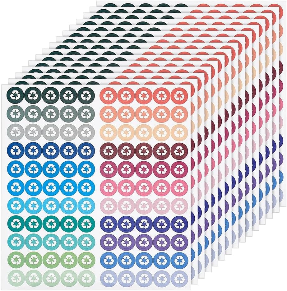 1650Pcs Trash Planner Stickers 0.5" Diameter Small Recycle Logo Icon ...