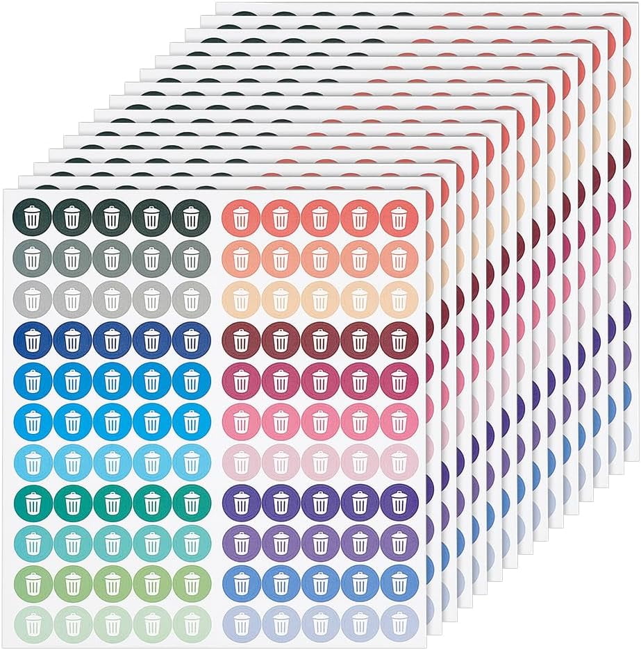 1650Pcs Trash Planner Stickers 0.5" Diameter Small Trash Logo Icon ...