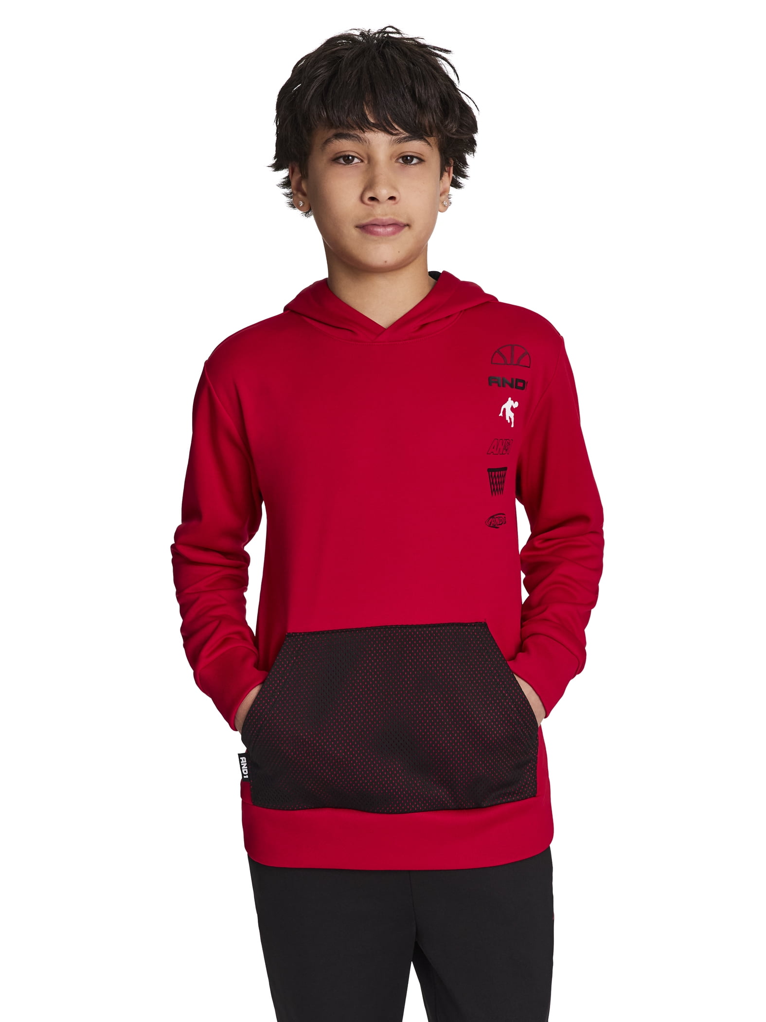 AND1 Boy's Athletic Buzzer Beater Pullover Hoodie, Sizes 4-18 - Walmart.com