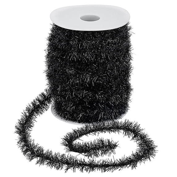 165Ft Christmas Tinsel Garland Black Christmas Tinsel Ribbon Skinny ...