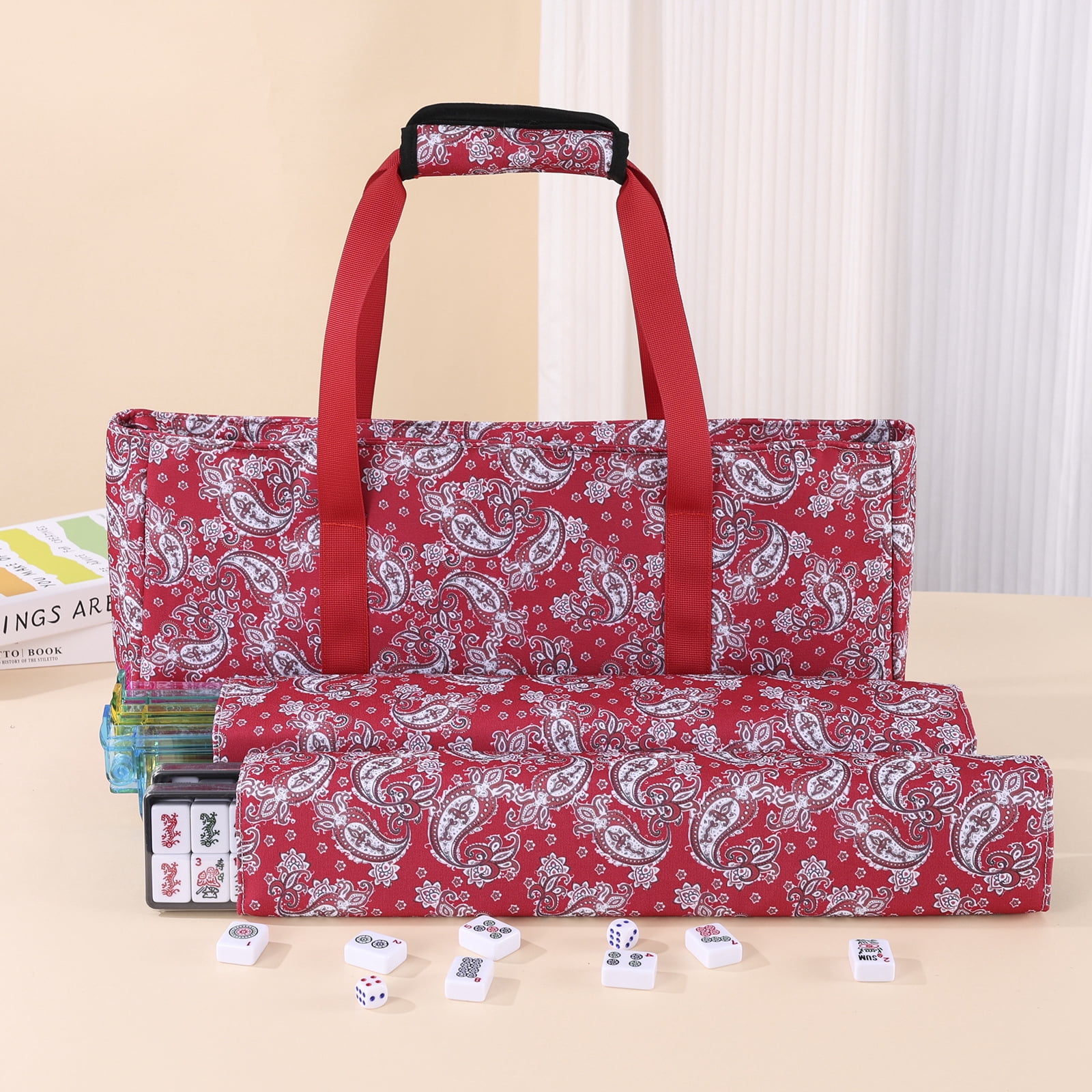 166 Pieces American Mahjong Set, Portable Mahjong Game with Racks, Dice ...