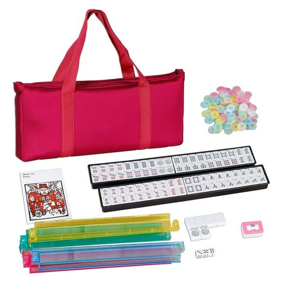 166 Tiles Mah Jongg Set American Mahjong 4 Color Pushers/Racks Mahjongg ...