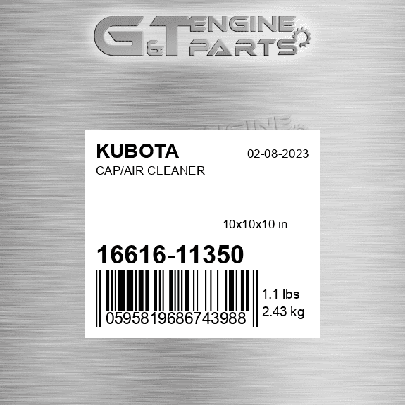 16616-11350 CAP/AIR CLEANER fits KUBOTA (New OEM) - Walmart.com