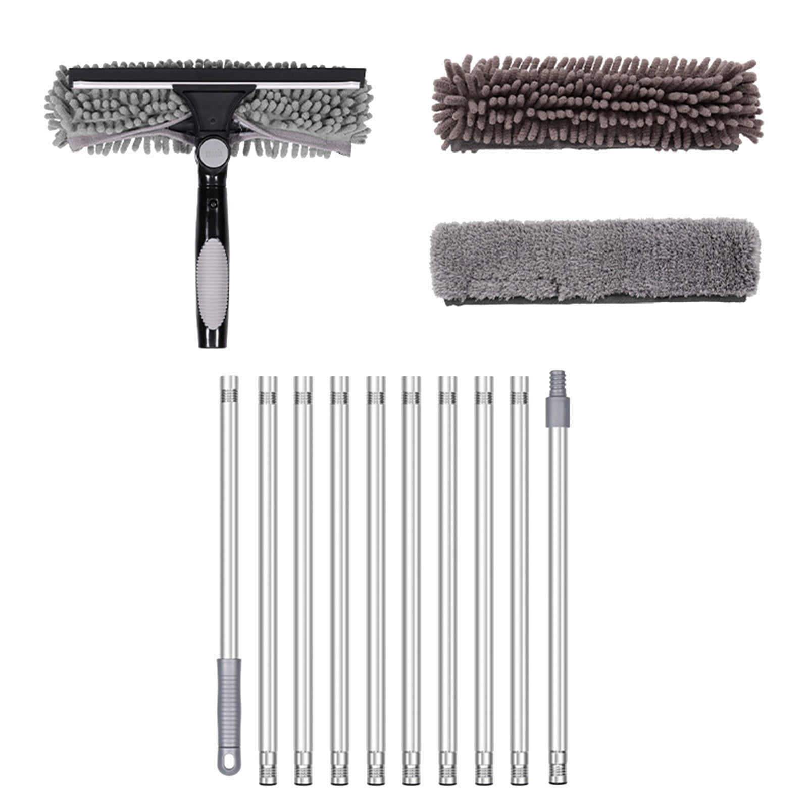 167 Inch Window Squeegee With Extension Pole, 2-In-1 Rotatable Window ...