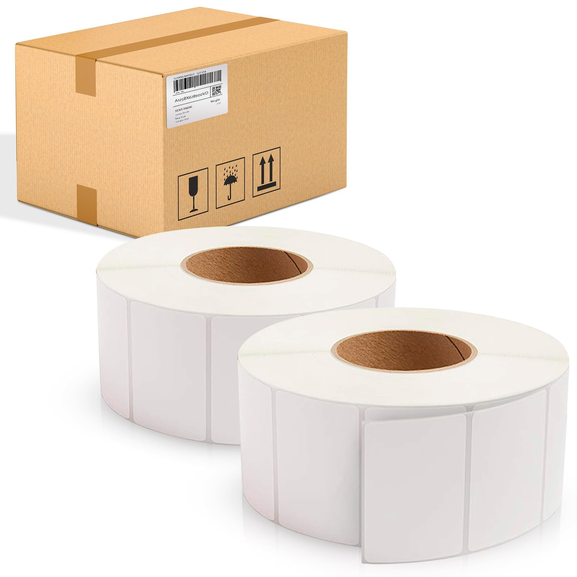 16700 Pack of Thermal Transfer Labels 3" x 2" Nonperforated 12" OD ...