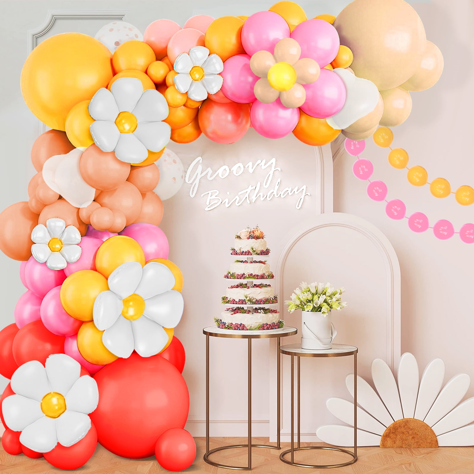 167Pcs Daisy Balloon Garland Arch Kit Decorative Flower Balloon Arch ...