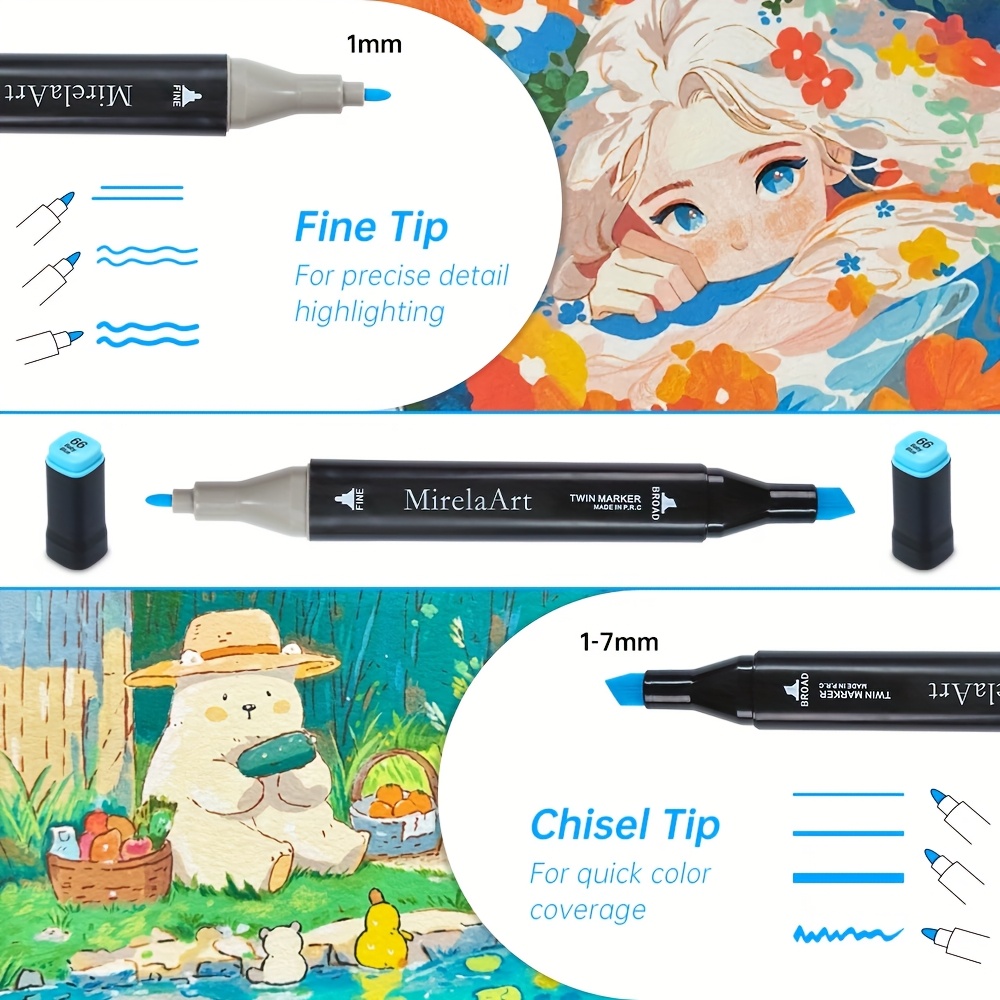 168/120/80/60/40pcs Markers, alcohol Based Markers, Dual Tip Drawing ...