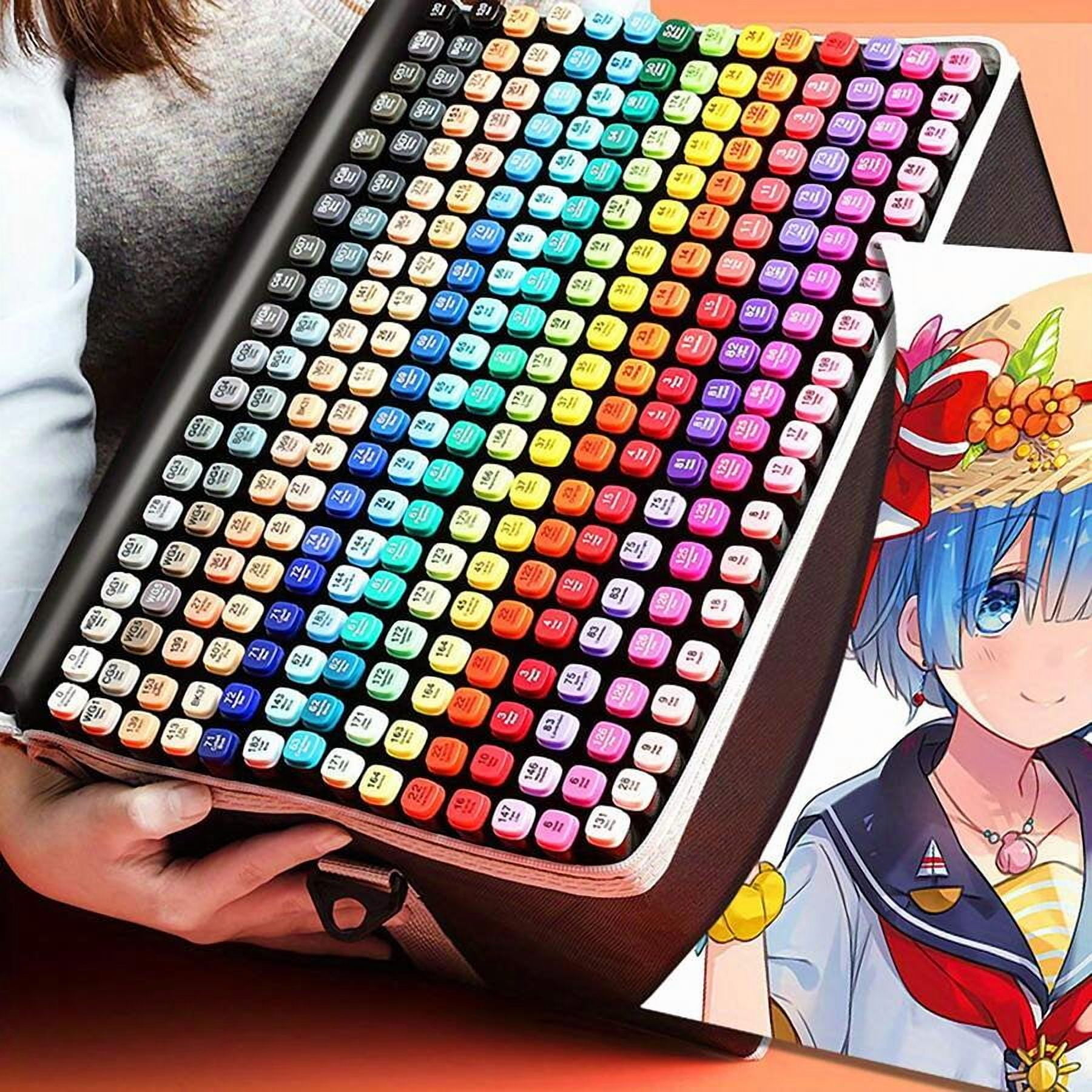 168 Color Dual Tipped Sketch Art Marker Set Double-Ended Markers ...