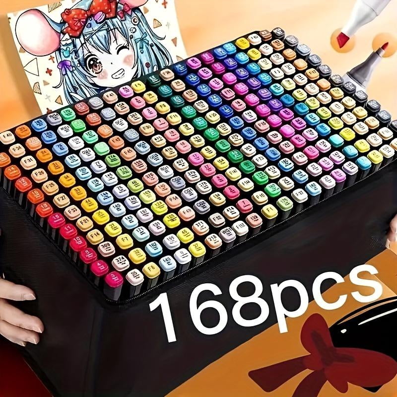 168 Colors Alcohol Markers Artist Drawing Painting and Sketching Art ...