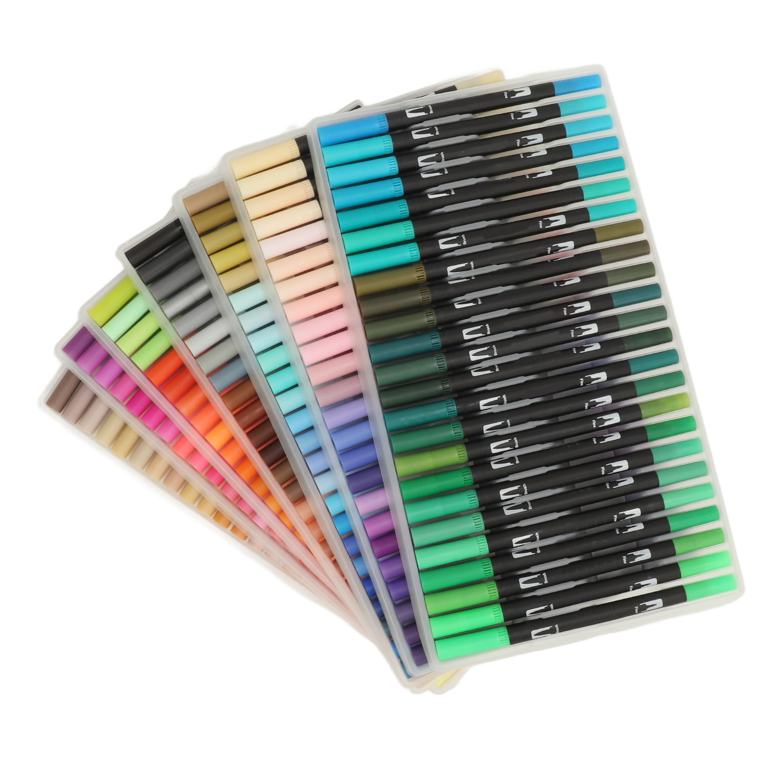 168 Colors Dual Tip Brush Marker Pens Set | Flexible Brush + 0.5mm Fine ...