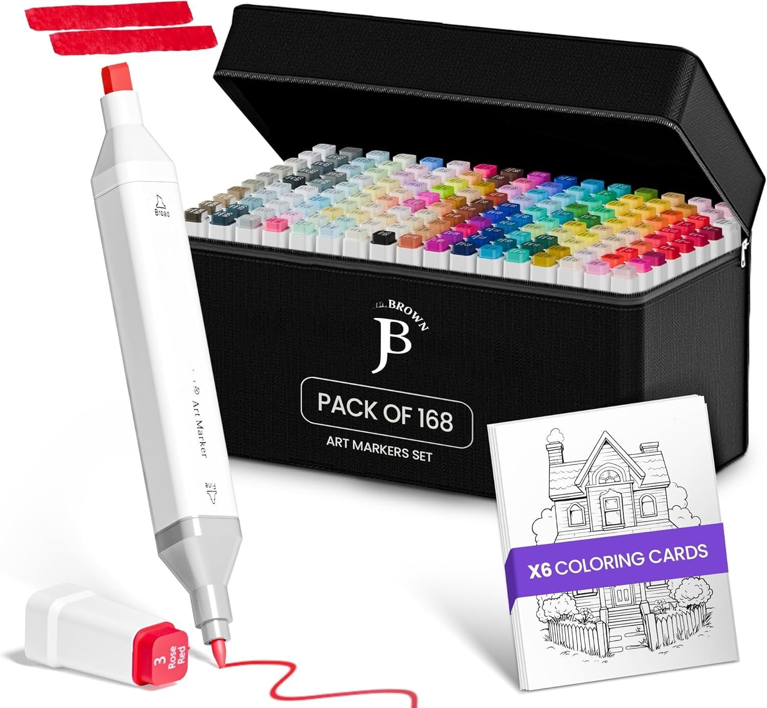 168 Colors Markers Set with Fine & Chisel Dual Tip - Professional Art ...